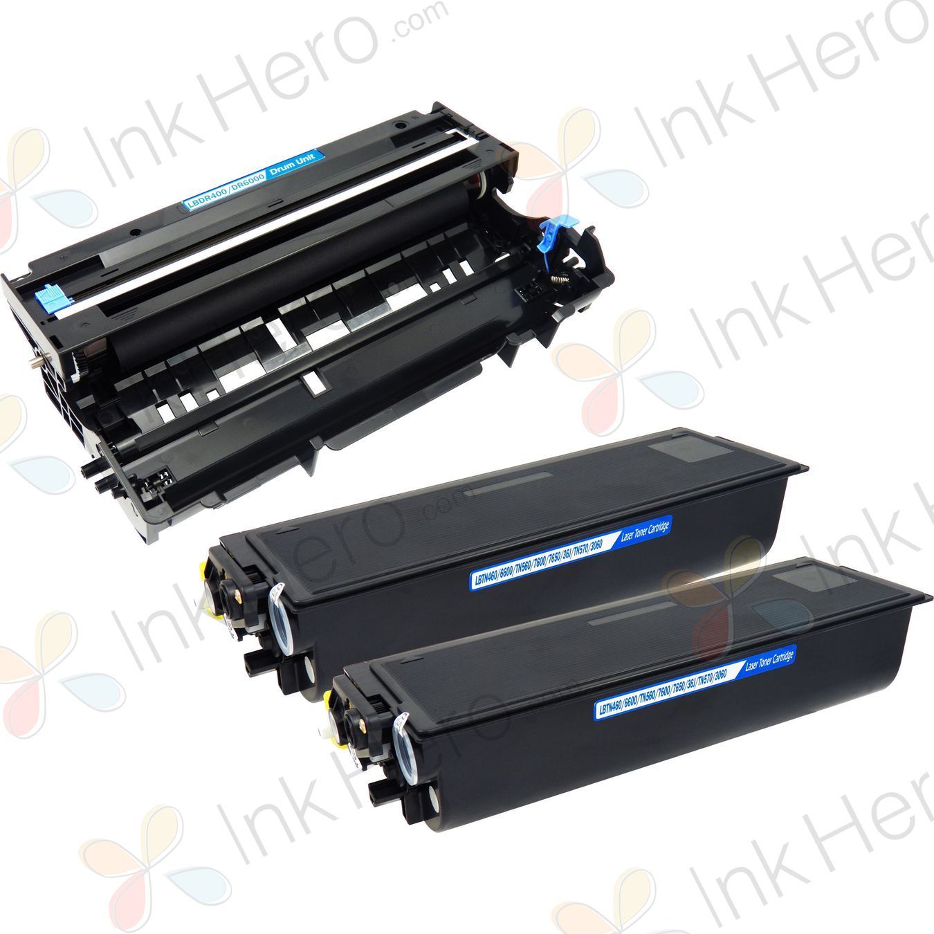 3 Pack Brother TN460 & DR400 High-Yield Compatible Toner & Drum ...