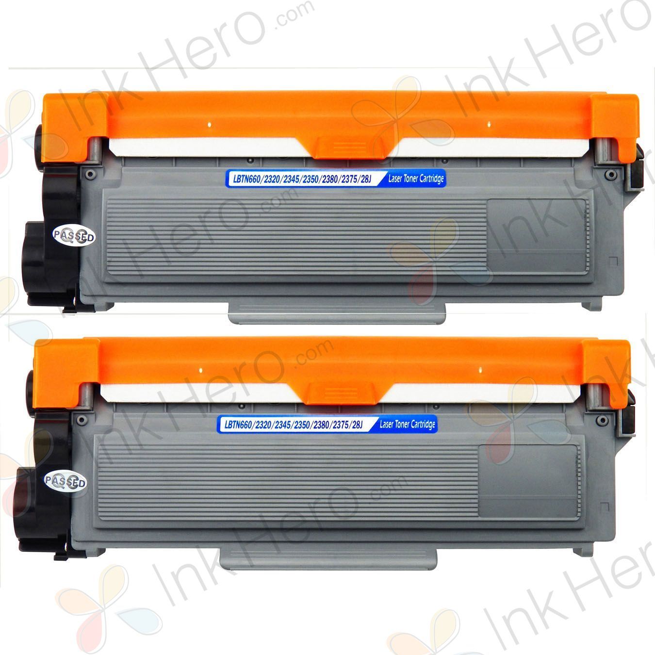 2 Pack Brother TN660 Black Compatible High-Yield Toner Cartridges ...