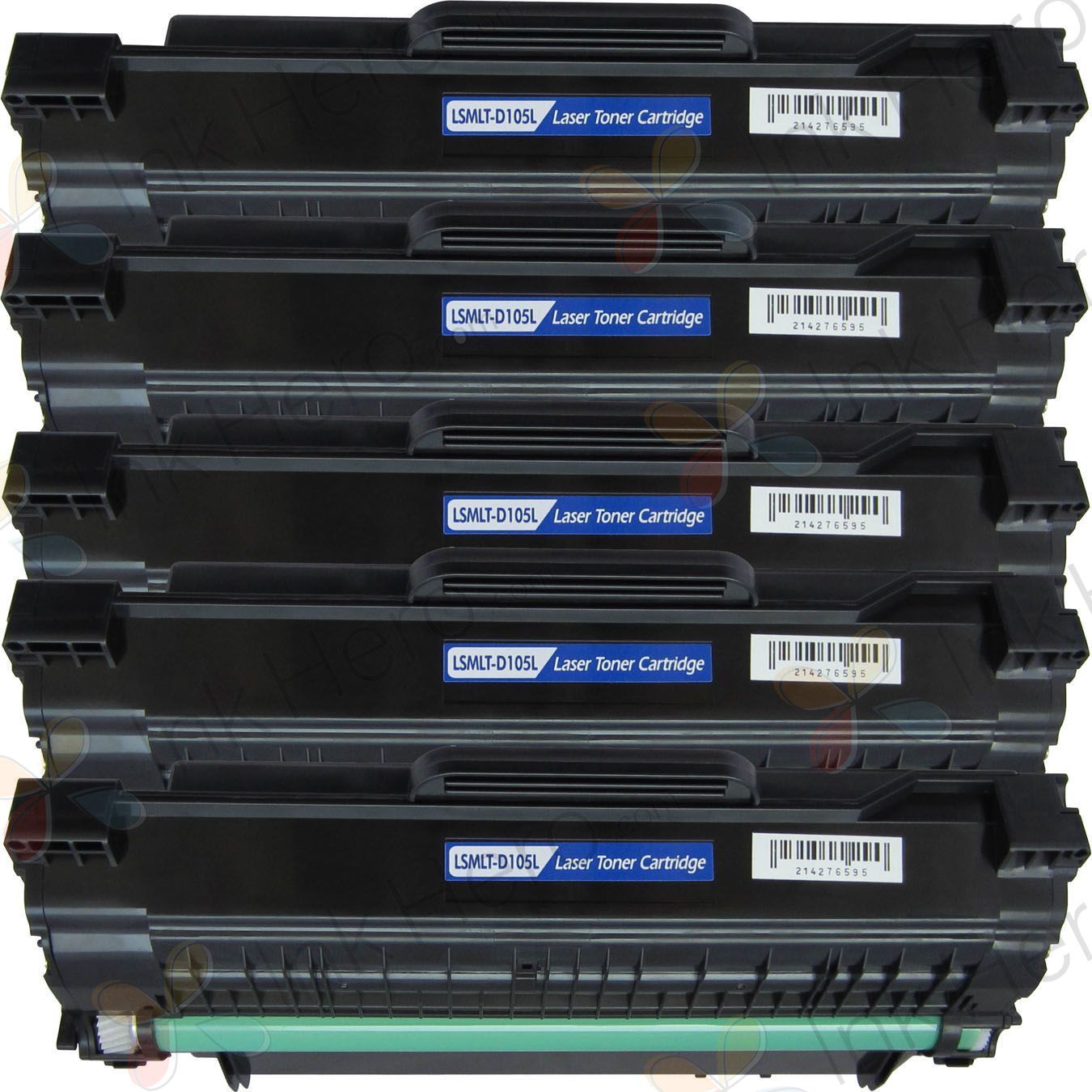5 Pack Samsung MLT-D105L Black Compatible High-Yield Toner Cartridge ...