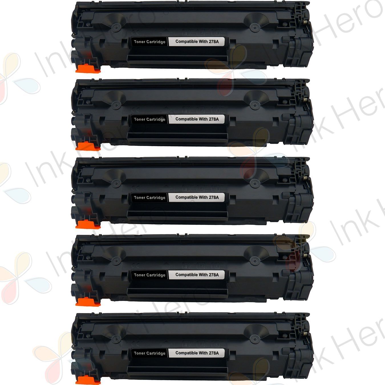 5 Pack HP 78A Black Compatible Toner Cartridge (CE278A)- Ink Hero