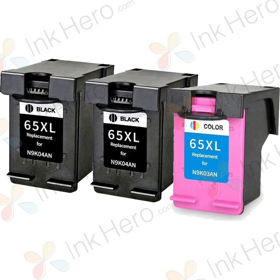 3 Pack HP 65XL High-Yield Remanufactured Ink Cartridges - Ink Hero